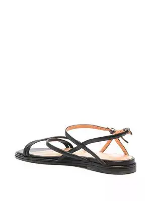 LELLA BALDI Leather Buckle Sandals
