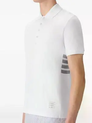 Thom Browne Classic Pique 4-bar Polo - White
