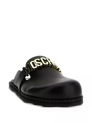 Moschino Logo-plaque Leather Mules