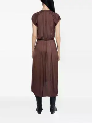 Zadig&Voltaire Randall V-neck Midi Dress - Brown
