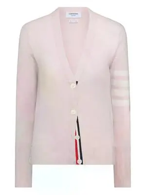 Thom Browne Four-bar Cashmere Cardigan - Pink