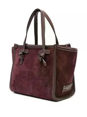 GIANNI CHIARINI Miss Marcella Suede Tote Bag With Knotted Detail - Red