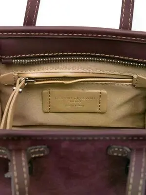 GIANNI CHIARINI Miss Marcella Suede Tote Bag With Knotted Detail - Red
