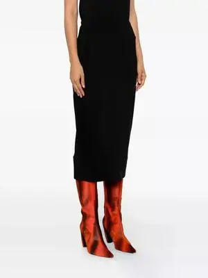 Norma Kamali Rear-vent Midi Skirt