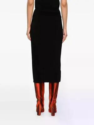 Norma Kamali Rear-vent Midi Skirt
