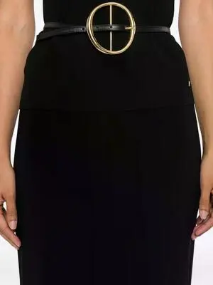 Norma Kamali Rear-vent Midi Skirt