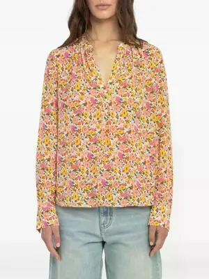 Zadig&Voltaire Tink Floral-print V-neck Tunic Top