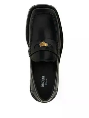 Moschino Coin-detail Leather Loafers