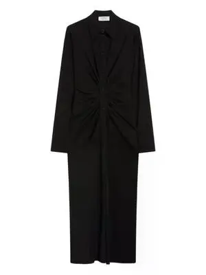 Sportmax Button-cuff Shirred Dress