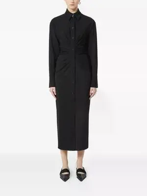 Sportmax Button-cuff Shirred Dress