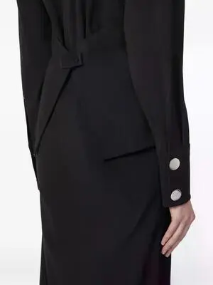 Sportmax Button-cuff Shirred Dress