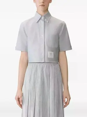 Thom Browne Oxford Short-sleeve Shirt - Grey