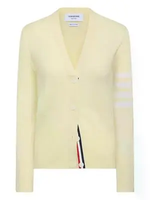 Thom Browne Four-bar V-neck Cashmere Cardigan - Yellow