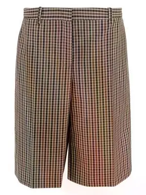 JIL SANDER Plaid Wool Shorts - Brown