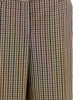 JIL SANDER Plaid Wool Shorts - Brown