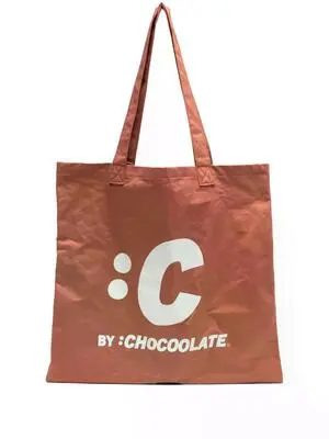 CHOCOOLATE Graphic Print Tote Bag - Orange