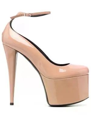 GIUSEPPE ZANOTTI Yana Patent Platform Pumps - Neutrals