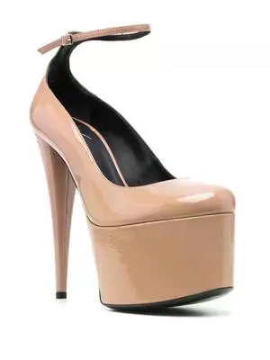 GIUSEPPE ZANOTTI Yana Patent Platform Pumps - Neutrals