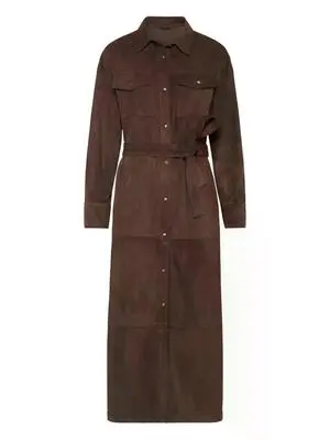 Brunello Cucinelli Belted Suede Shirt Dress