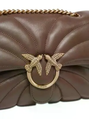 Pinko Quilted Birds Shoulder Bag - Brown