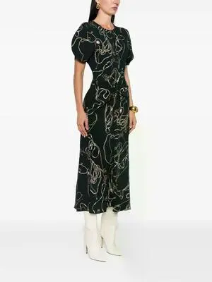 Victoria Beckham Printed Midi Dress