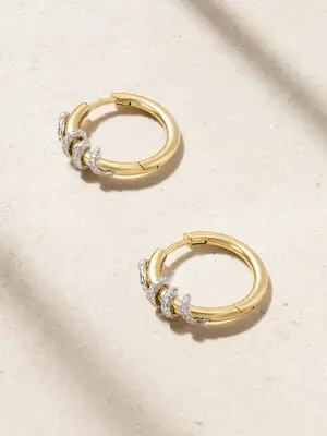 Ileana Makri Twisted Boa Diamond Earrings - Gold