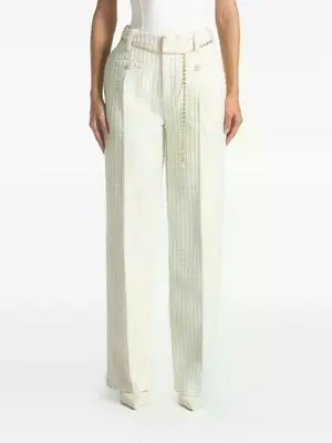 Manière De Voir Nathalie Tweed Trousers With Belt - Neutrals