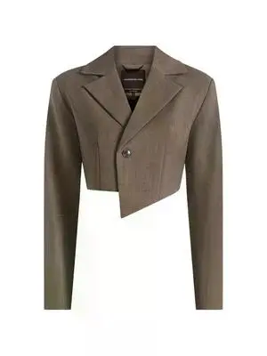 Manière De Voir Asymmetric Tailored Cropped Blazer - Brown