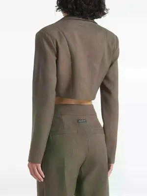 Manière De Voir Asymmetric Tailored Cropped Blazer - Brown