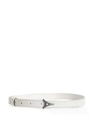 Manière De Voir Leonie Eiffel Slim Suede Belt - White