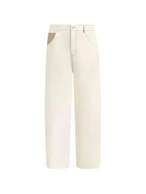 Manière De Voir Lazare Wide Leg Twill Jeans - Neutrals