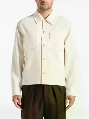 Manière De Voir Benoit Twill Pocket Cropped Shirt Cream - Neutrals