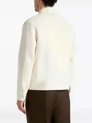 Manière De Voir Benoit Twill Pocket Cropped Shirt Cream - Neutrals