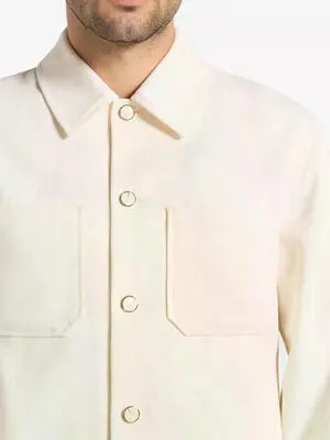 Manière De Voir Benoit Twill Pocket Cropped Shirt Cream - Neutrals