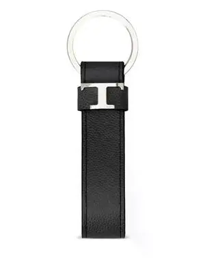 TOD'S Leather T-logo Keyring