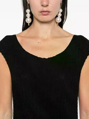 Issey Miyake Ribbed Sleeveless Midi Dress - Black