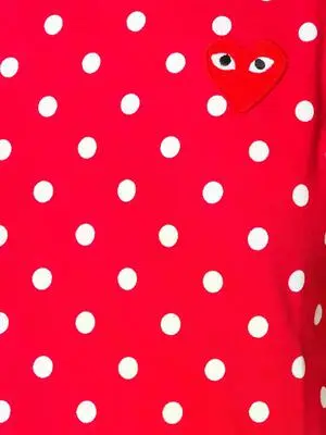 Play Comme Des Garcon Polka Dot Heart Logo T-shirt - 3 Red