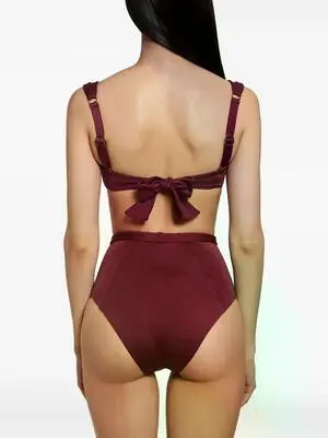 NOIRE SWIMWEAR Belted High-waisted Swimsuit