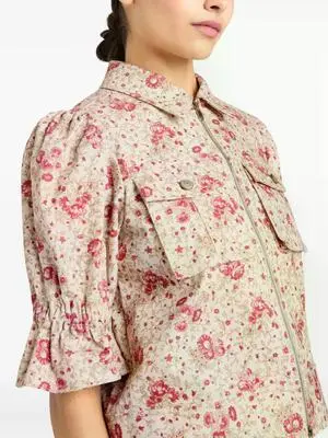 Cinq À Sept Holly Floral Puff-sleeve Jacket