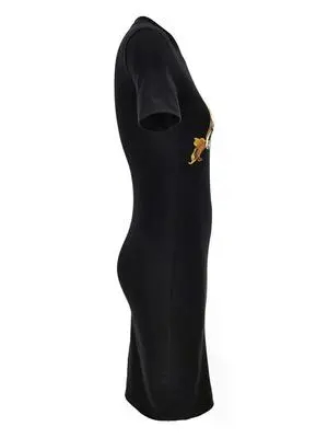 Versace Logo-print Midi Dress - Black