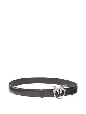 Pinko Love Berry Bird-embellished Leather Belt - Black