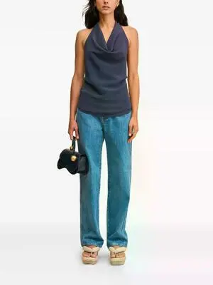 Cult Gaia Augusta Cowl-neck Top - Blue