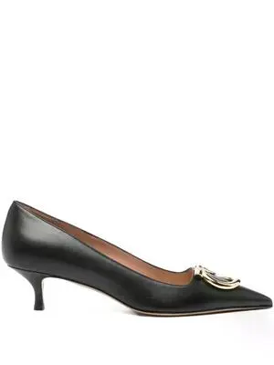 FERRAGAMO 40mm Maxi Gancini Leather Pumps