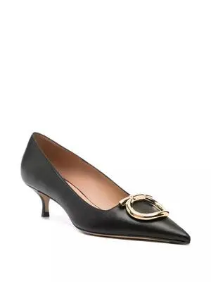 FERRAGAMO 40mm Maxi Gancini Leather Pumps
