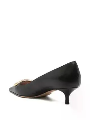 FERRAGAMO 40mm Maxi Gancini Leather Pumps