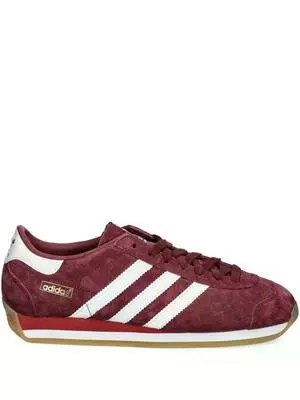 Adidas Suede Three-stripe Low-top Sneakers - Red
