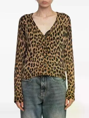 Zadig&Voltaire Manala Leopard-print Cardigan - Brown
