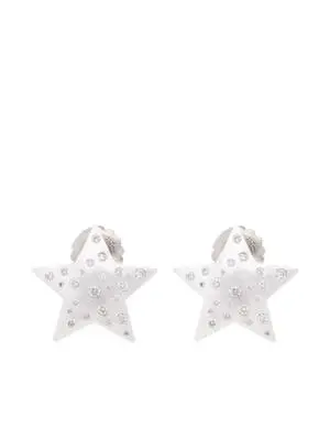 FUTURE FORTUNE 18k Gold Diamond Star Earrings - Silver