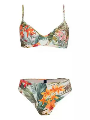 LYGIA & NANNY Lilica Tropical-print Bikini - Green