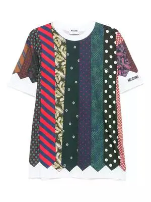 Moschino Tie-print Patchwork T-shirt